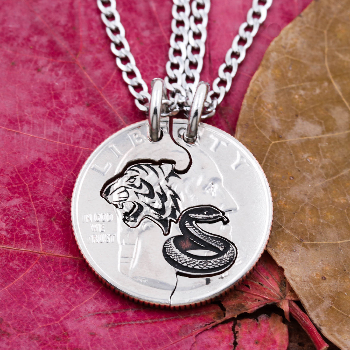Tiger and Snake Necklaces, Best Friends or Couples Gifts – Namecoins
