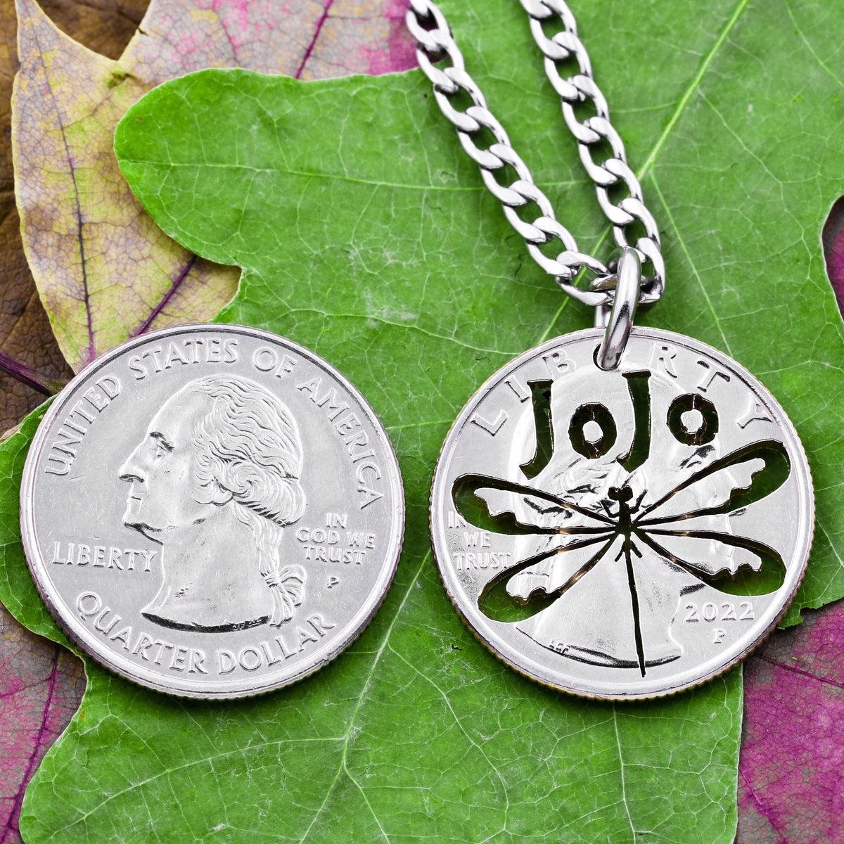 Dragonfly Necklace, Custom Name – Namecoins