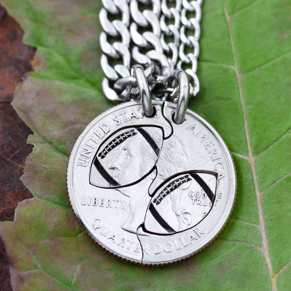 Football Split Necklaces, Best Friends Jewelry – Namecoins