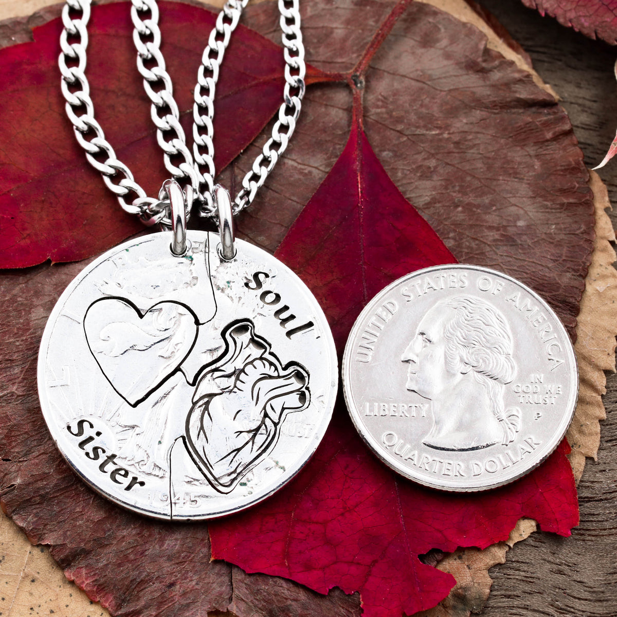Anatomical Heart and Symbol Necklaces, Custom Engraved Names – Namecoins