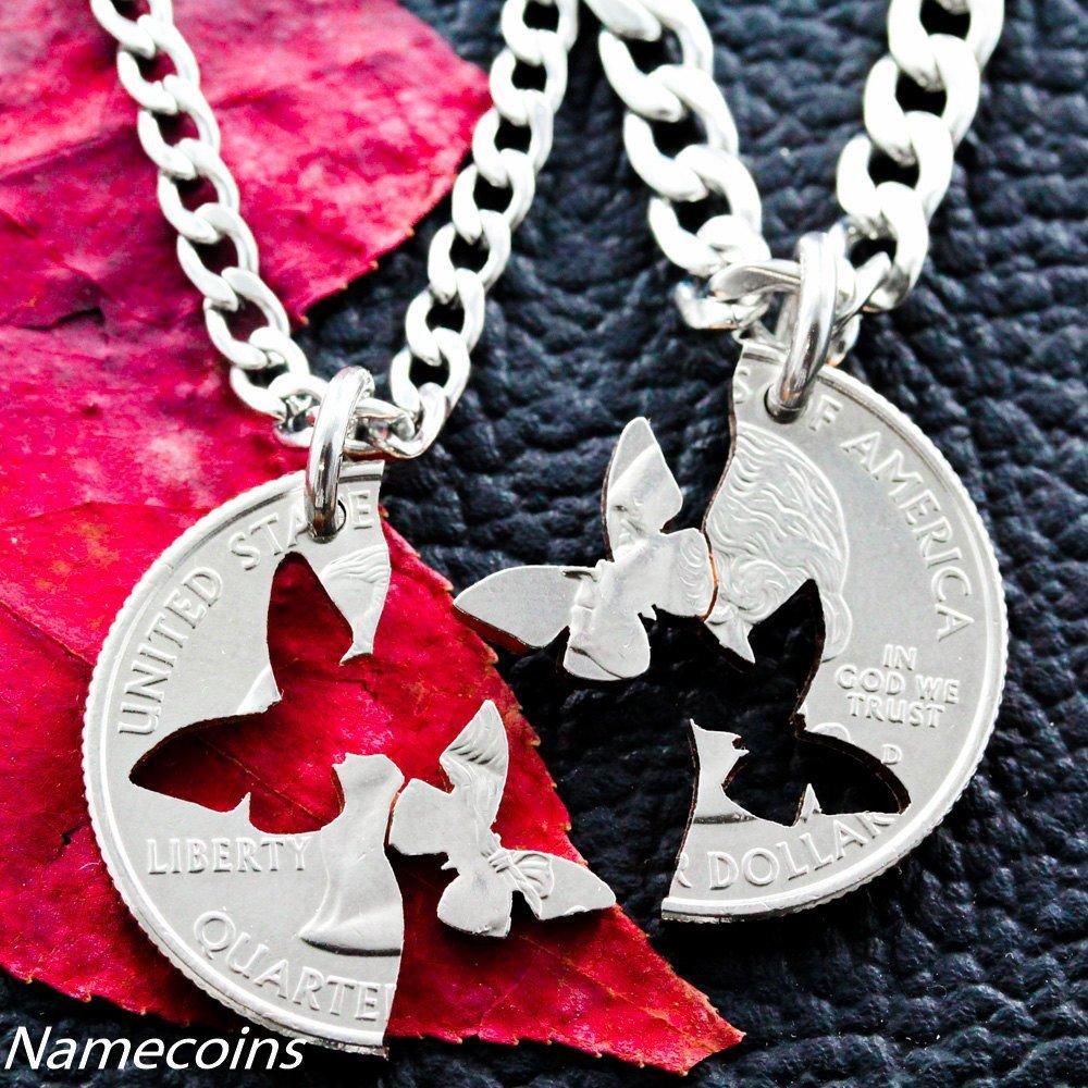 Interlocking Butterfly Puzzle Necklaces by Namecoins