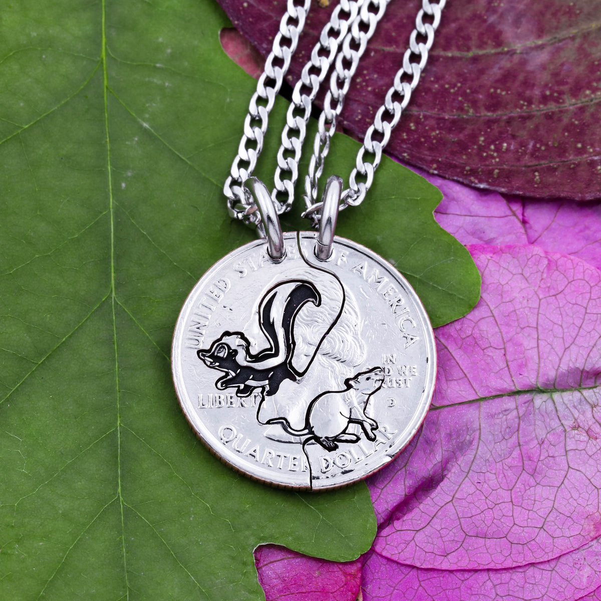 Skunk and Mouse Necklaces, Best Friend Jewelry – Namecoins
